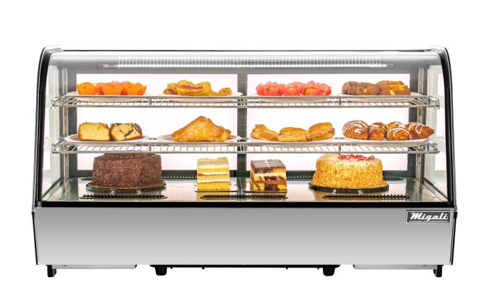 48” Wide Counter-Top Curved Glass Display Case Refrigerator